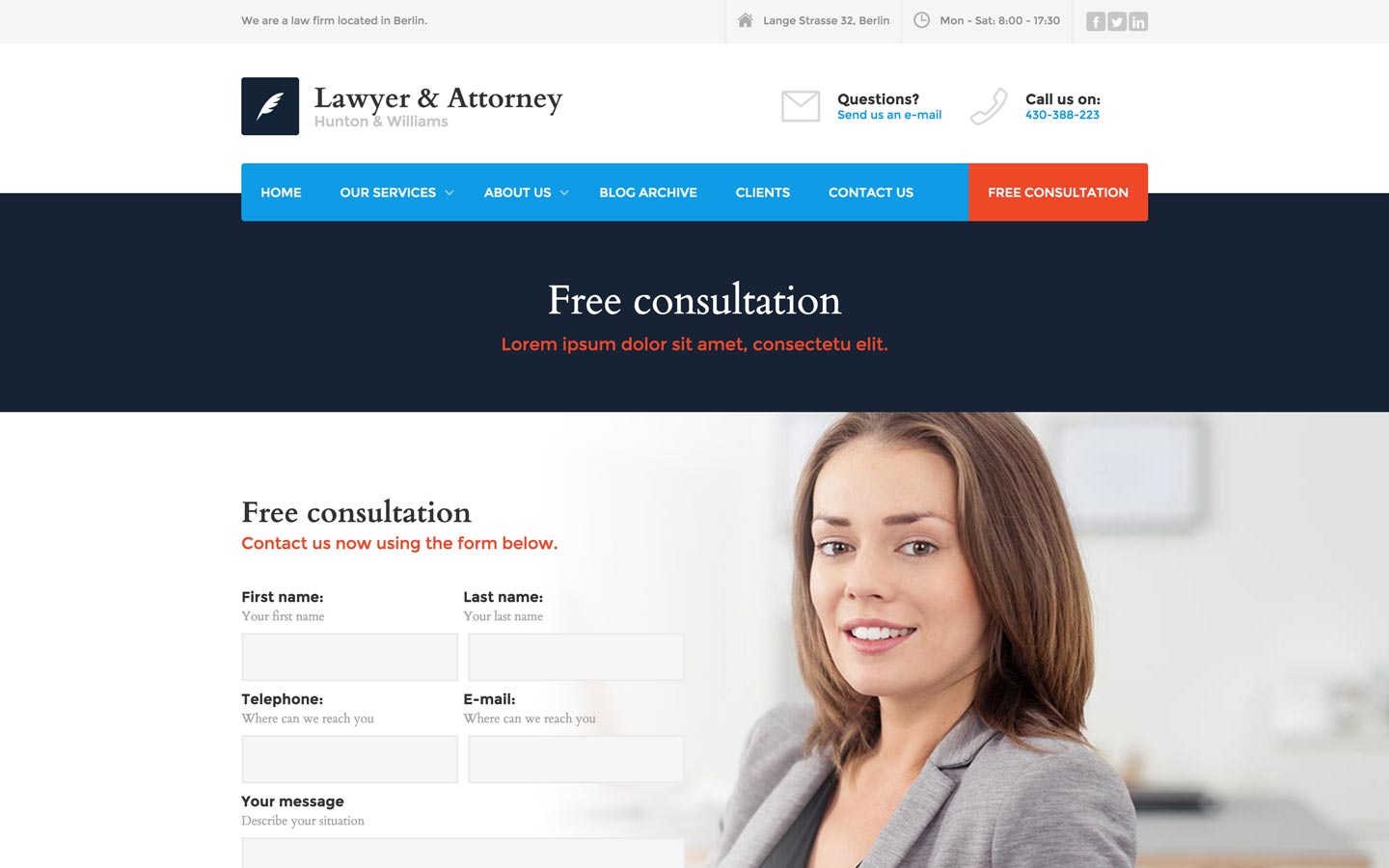 Lawyer and Attorney - Law Firm HTML5 Responsive Website Template