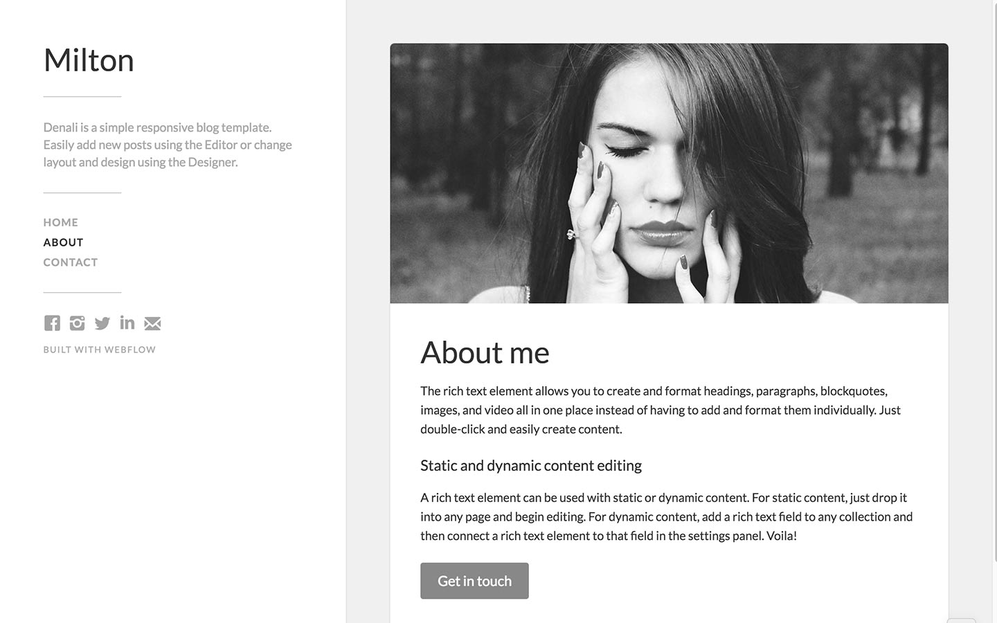 Milton - Blog HTML5 Responsive Website Template