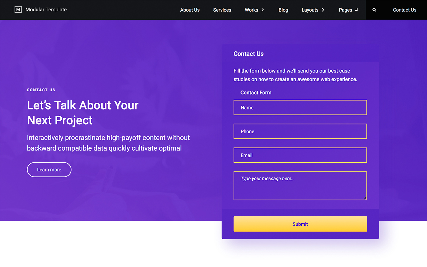 Modular - Creative HTML5 Responsive Website Template