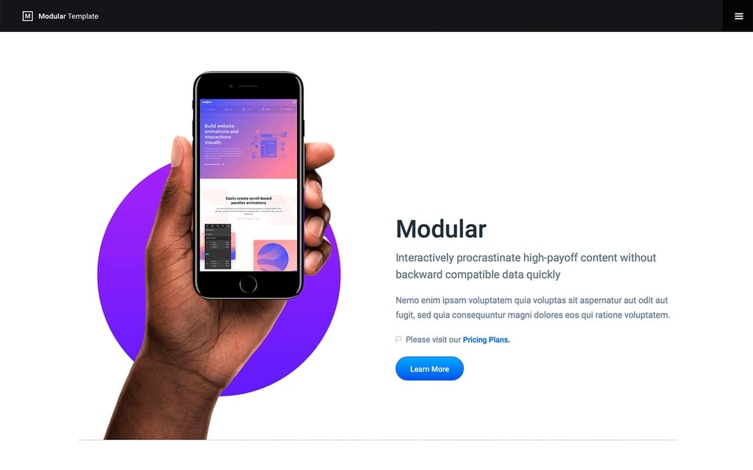 Modular - Creative HTML5 Responsive Website Template