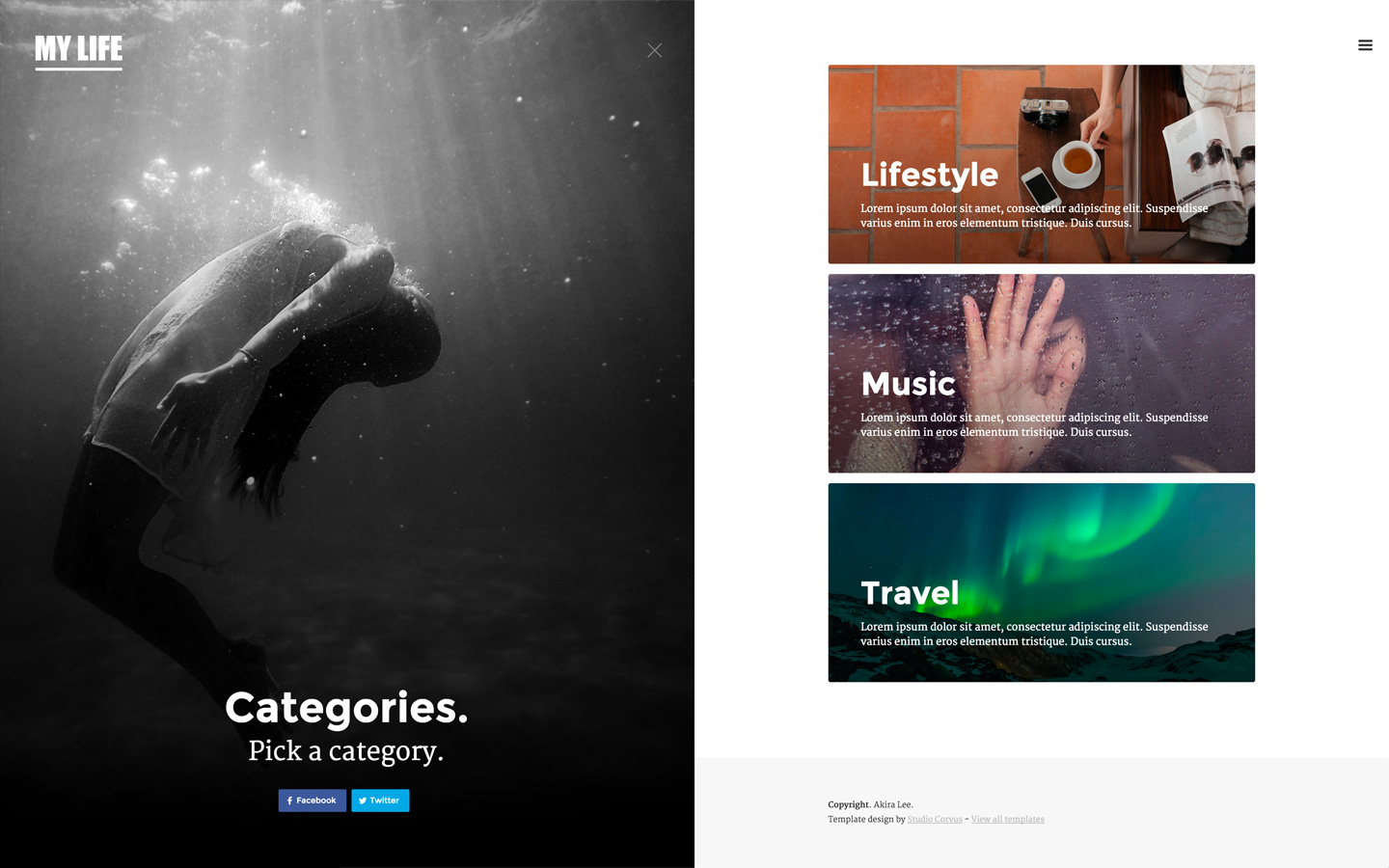 My Life - Personal HTML5 Responsive Website Template