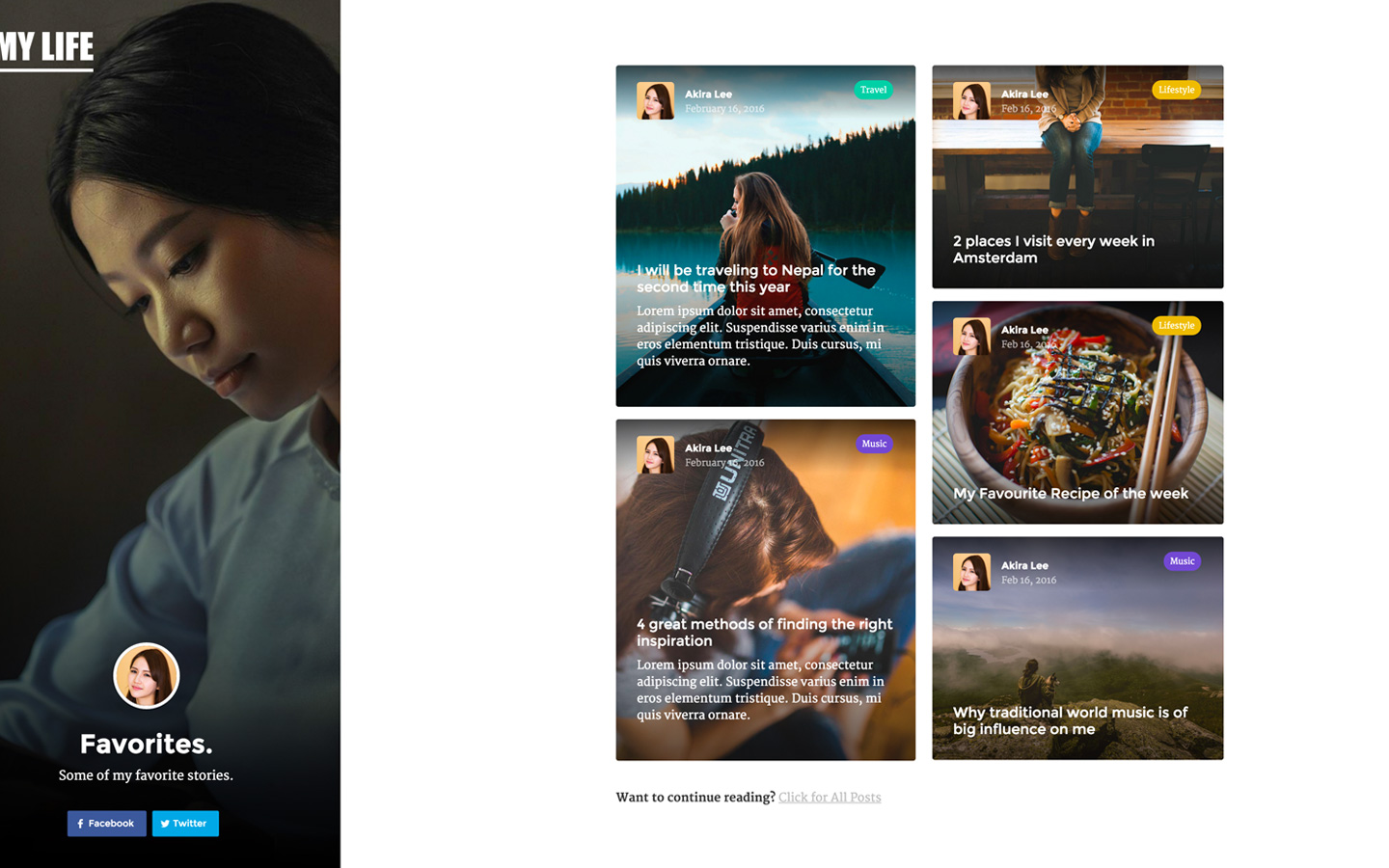 My Life - Personal HTML5 Responsive Website Template