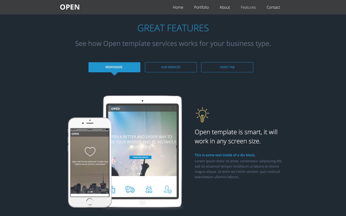 Open - Agency HTML5 Responsive Website Template