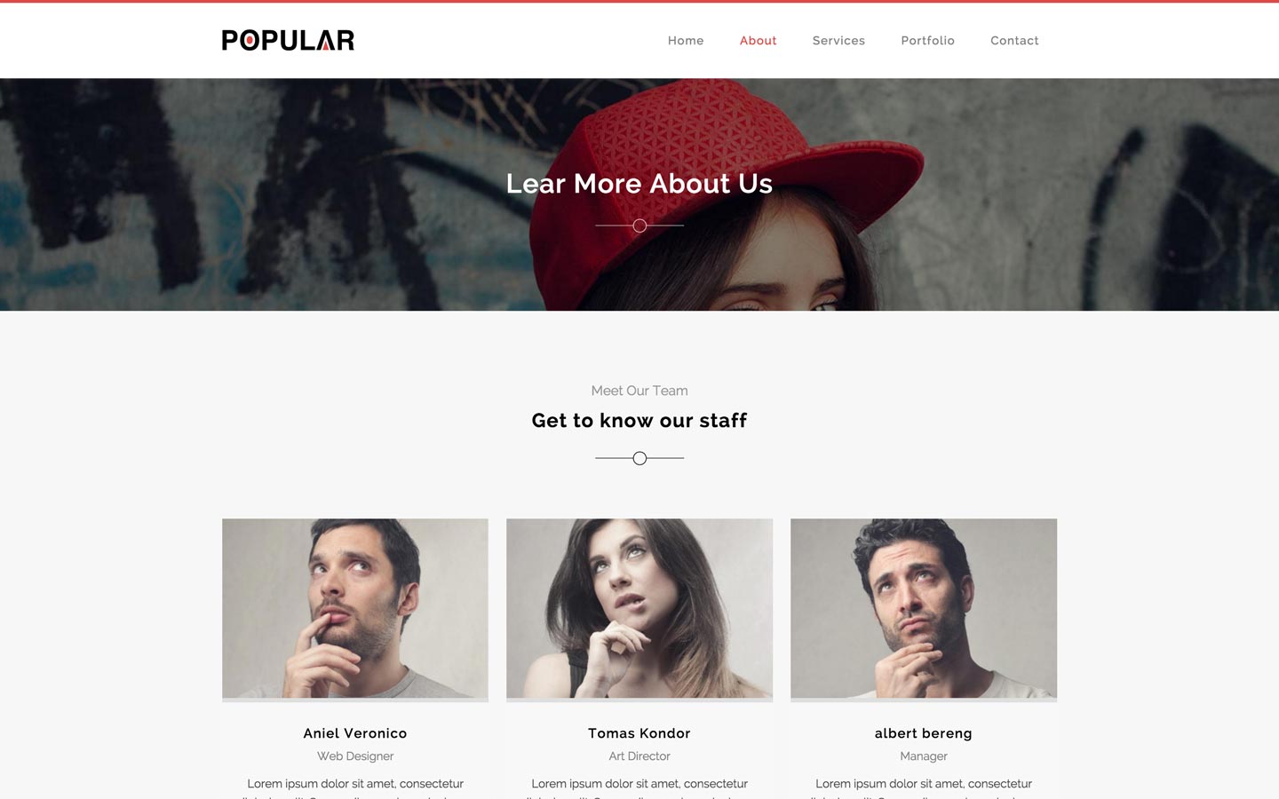 Popular - Agency HTML5 Responsive Website Template