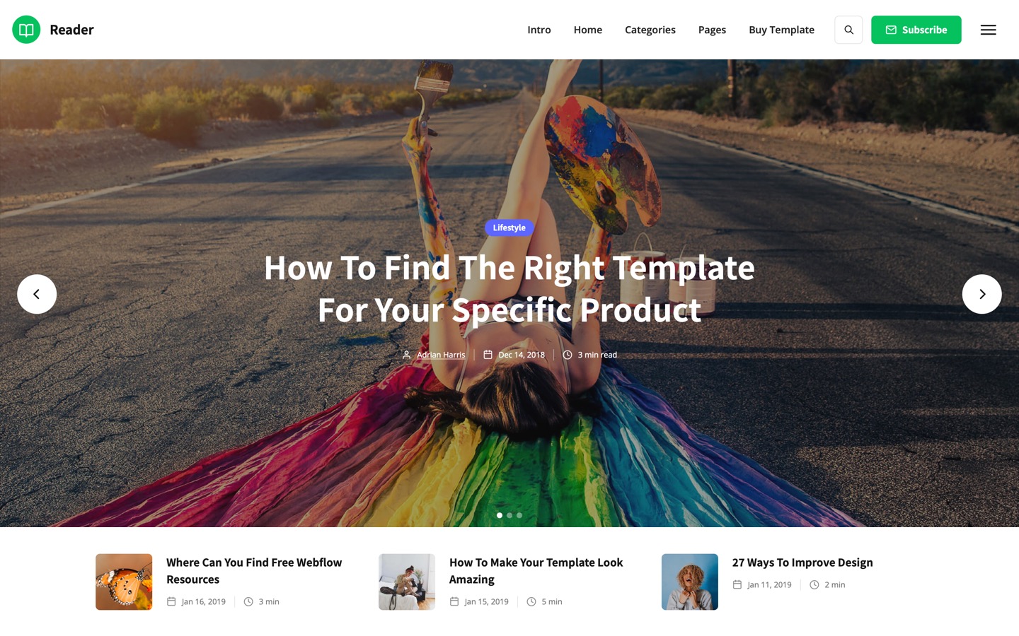 Reader - Blog HTML5 Responsive Website Template