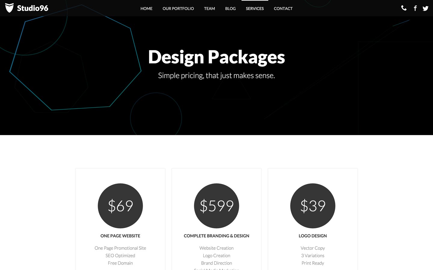 Studio96 - Creative HTML5 Responsive Website Template