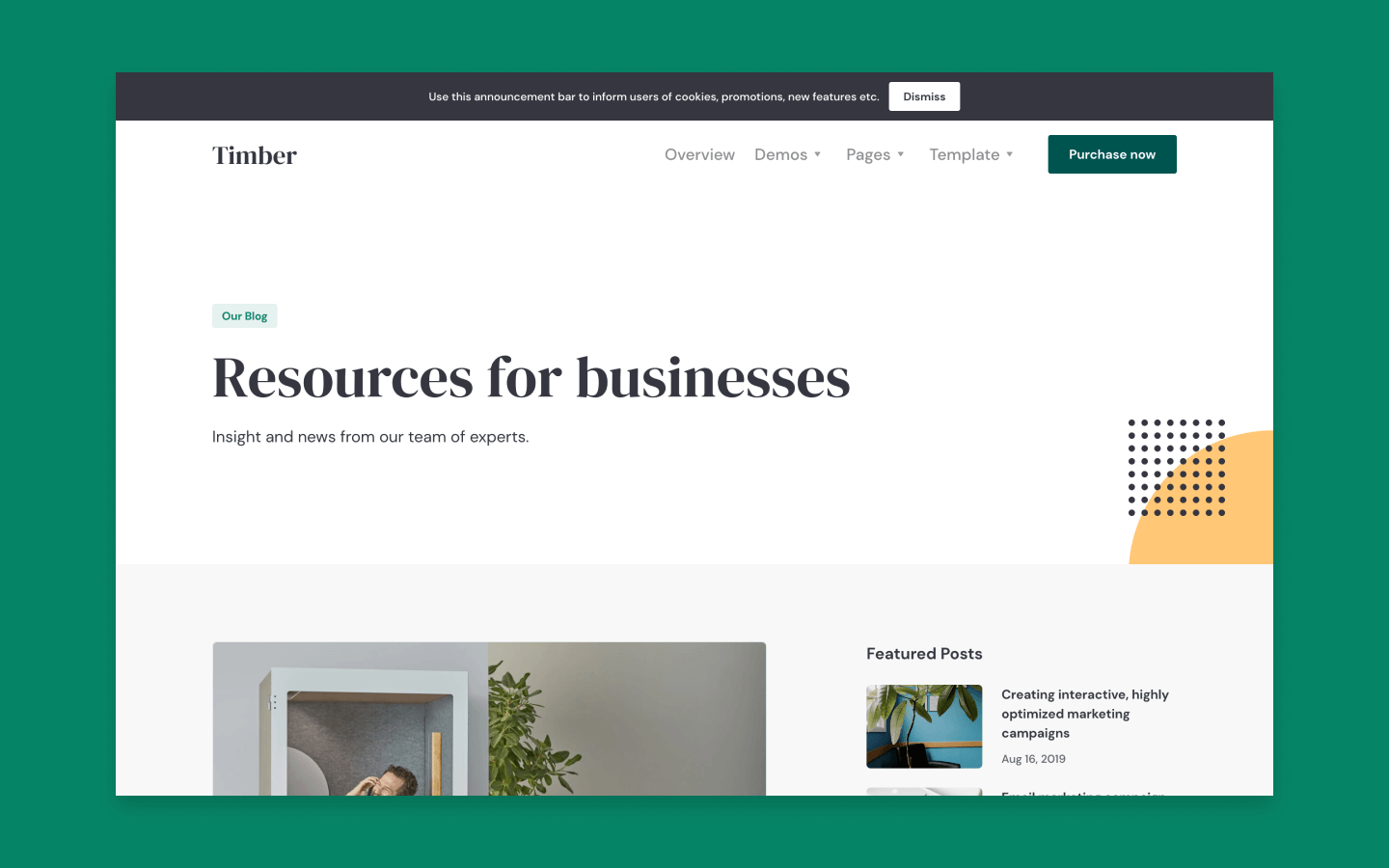 Timber - Creative HTML5 Responsive Website Template
