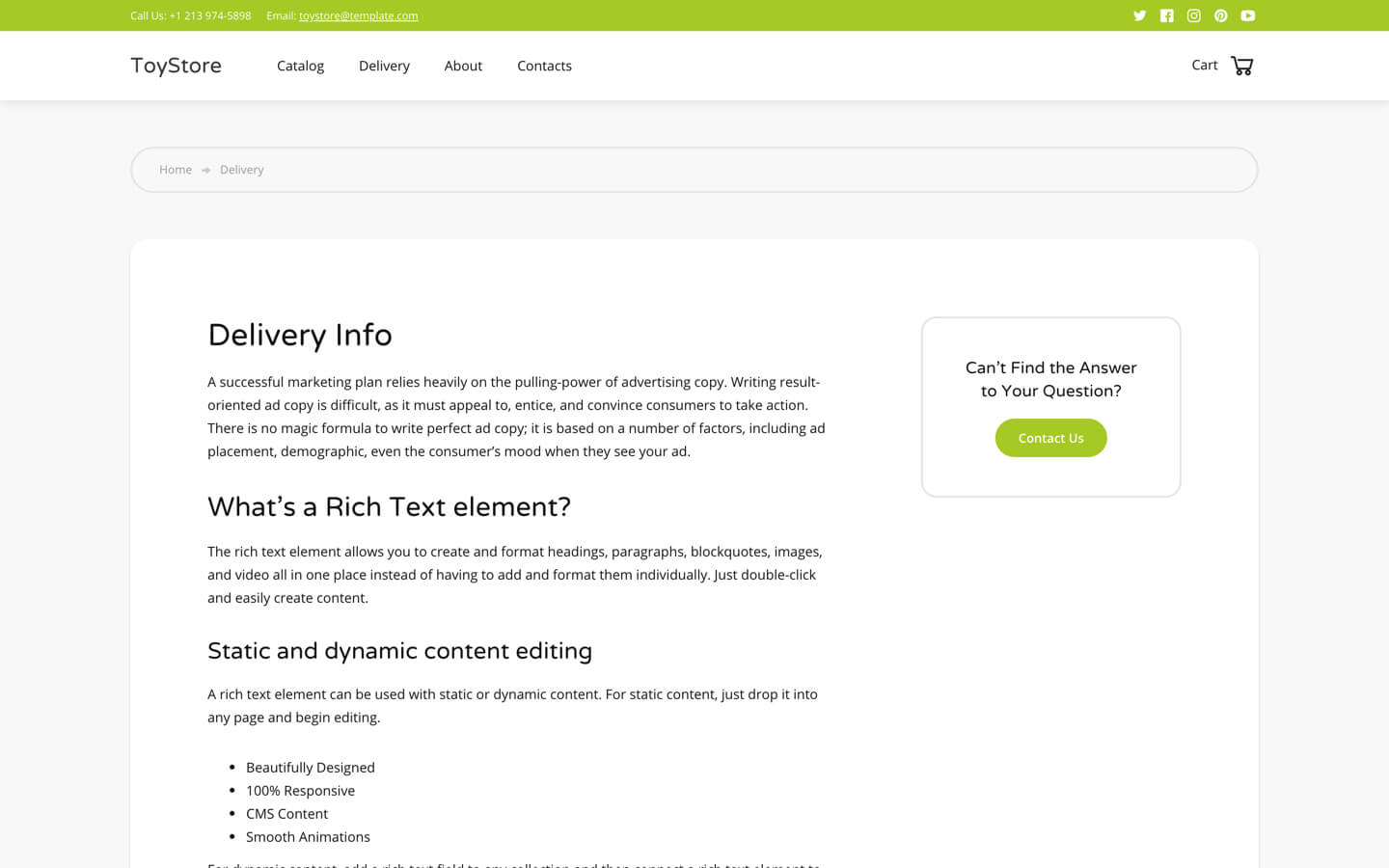 Toystore - Retail HTML5 Responsive Website Template