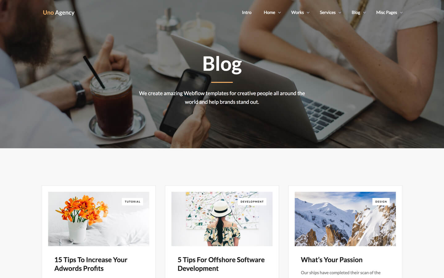 Uno - Agency HTML5 Responsive Website Template