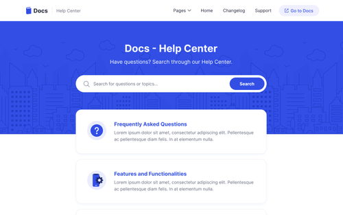 Docs - Support HTML5 Responsive Website Template