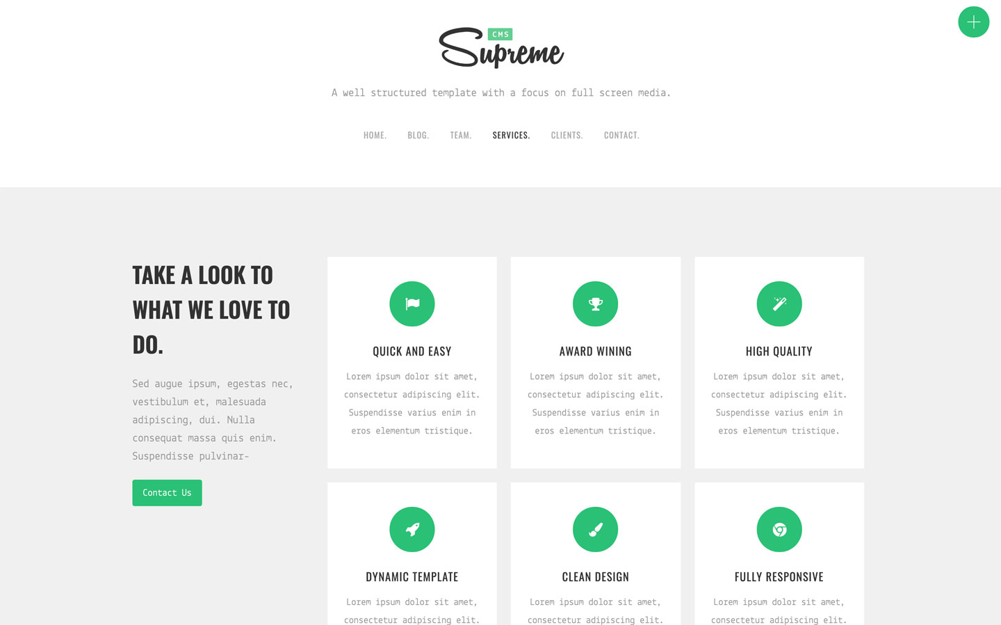 Supreme CMS - Agency HTML5 Responsive Website Template