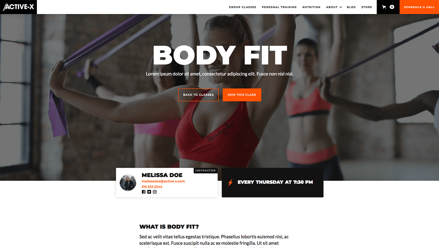 Active-X - Fitness HTML5 Responsive Website Template