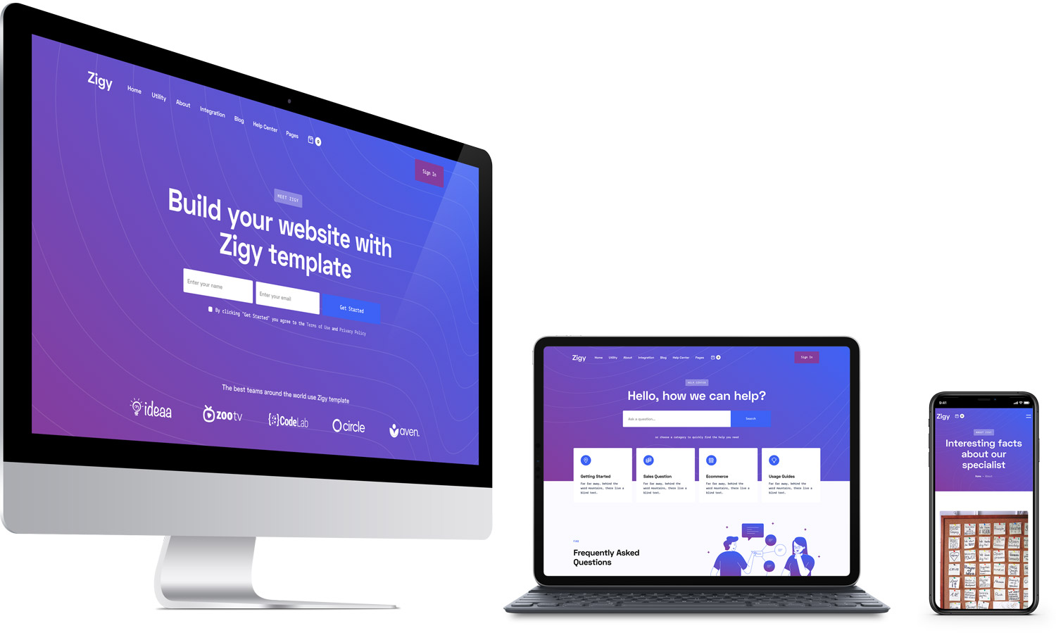 Zigy - Software HTML5 Responsive Website Template