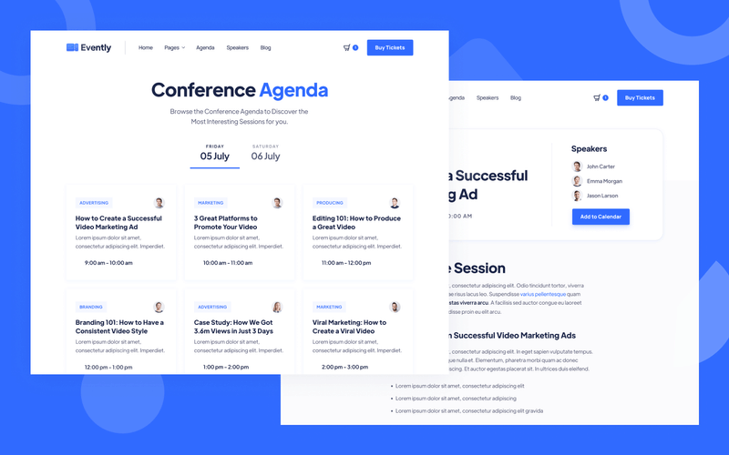 Evently - Event HTML5 Responsive Website Template
