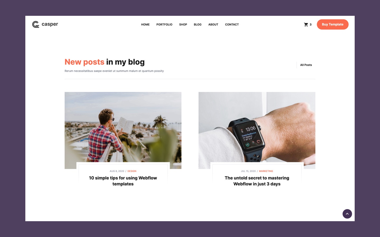 Casper - Portfolio HTML5 Responsive Website Template