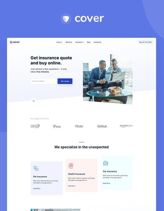Cover - Insurance HTML5 Responsive Website Template