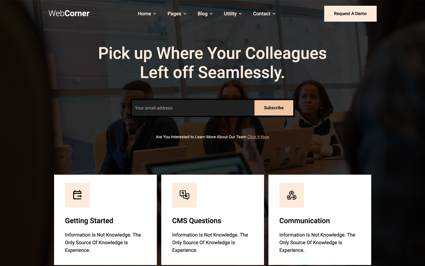 WebCorner - Startup HTML5 Responsive Website Template