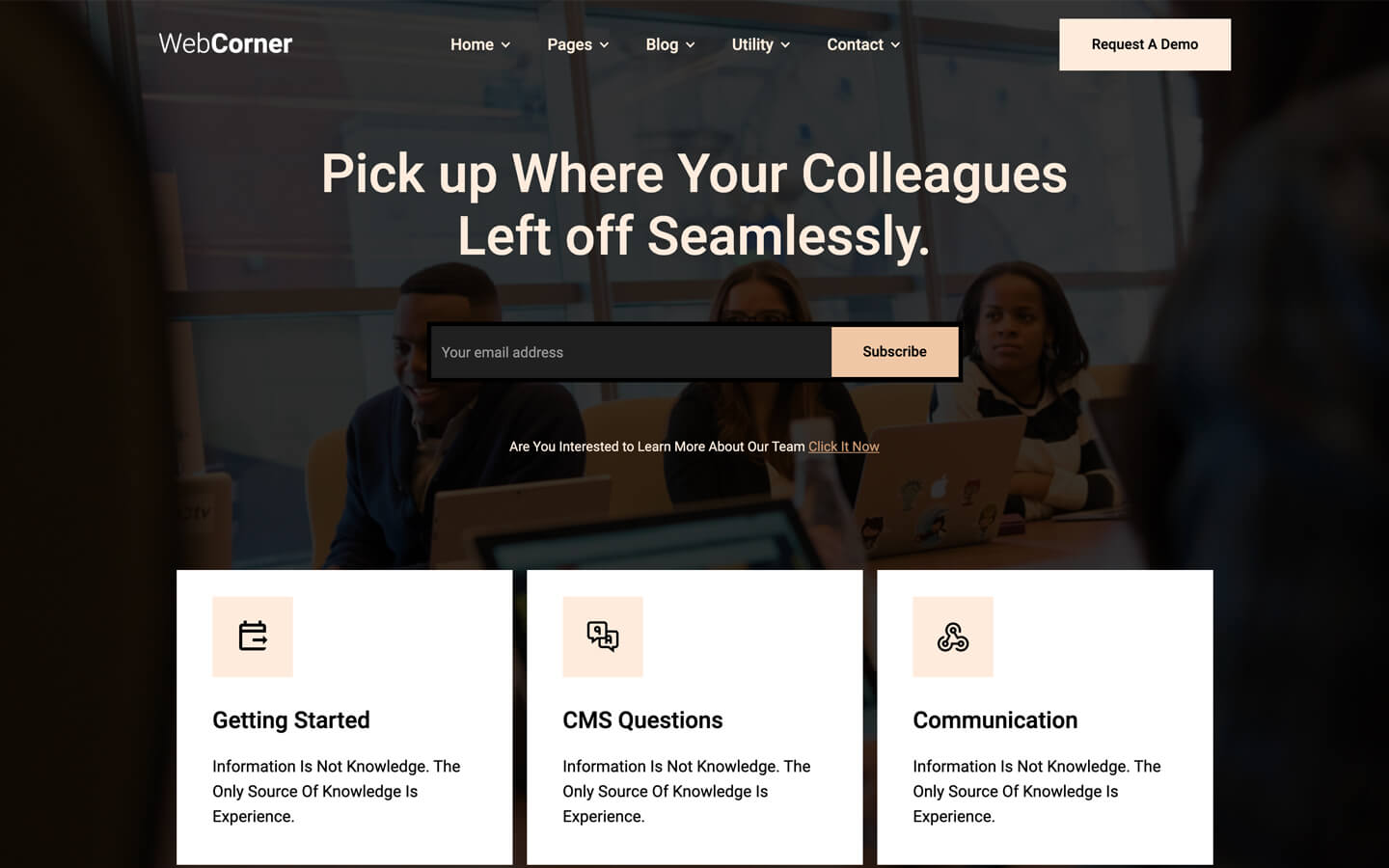 WebCorner - Startup HTML5 Responsive Website Template
