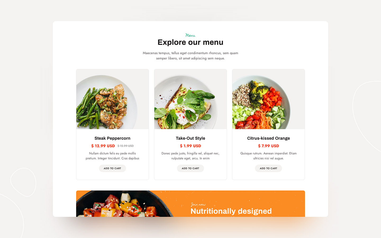 Galatea - Food HTML5 Responsive Website Template