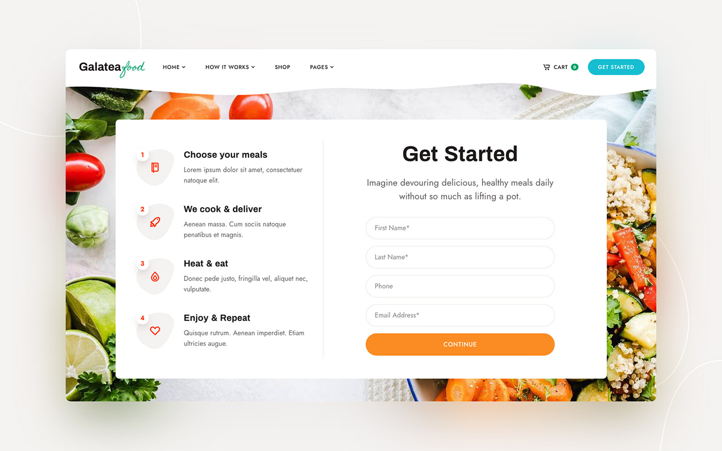 Galatea - Food HTML5 Responsive Website Template