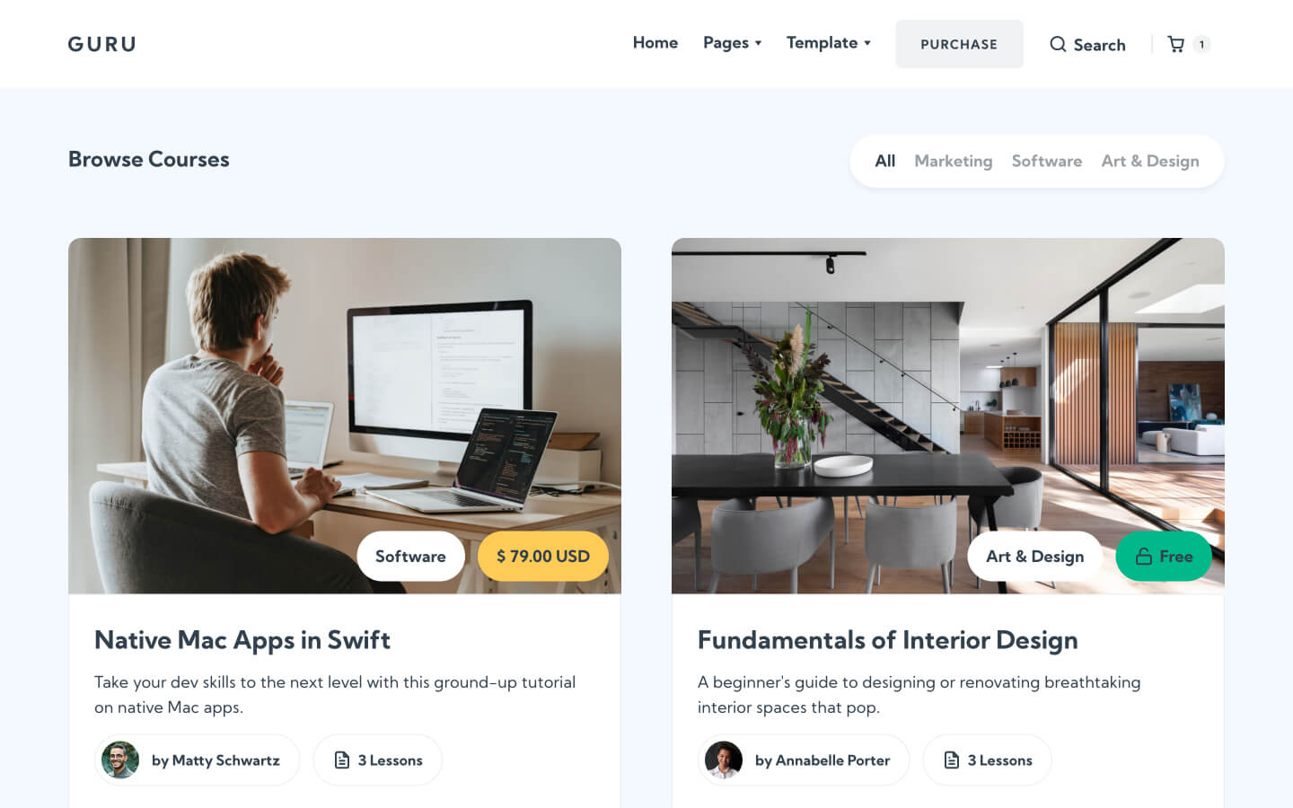 Guru - Education HTML5 Responsive Website Template