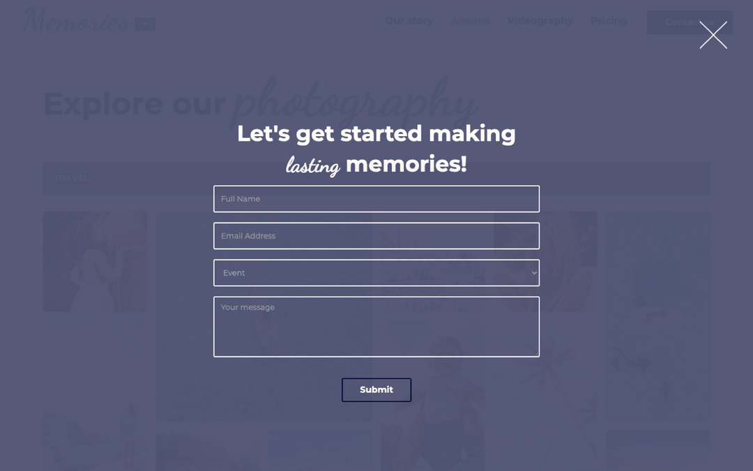 Memories - Photography HTML5 Responsive Website Template