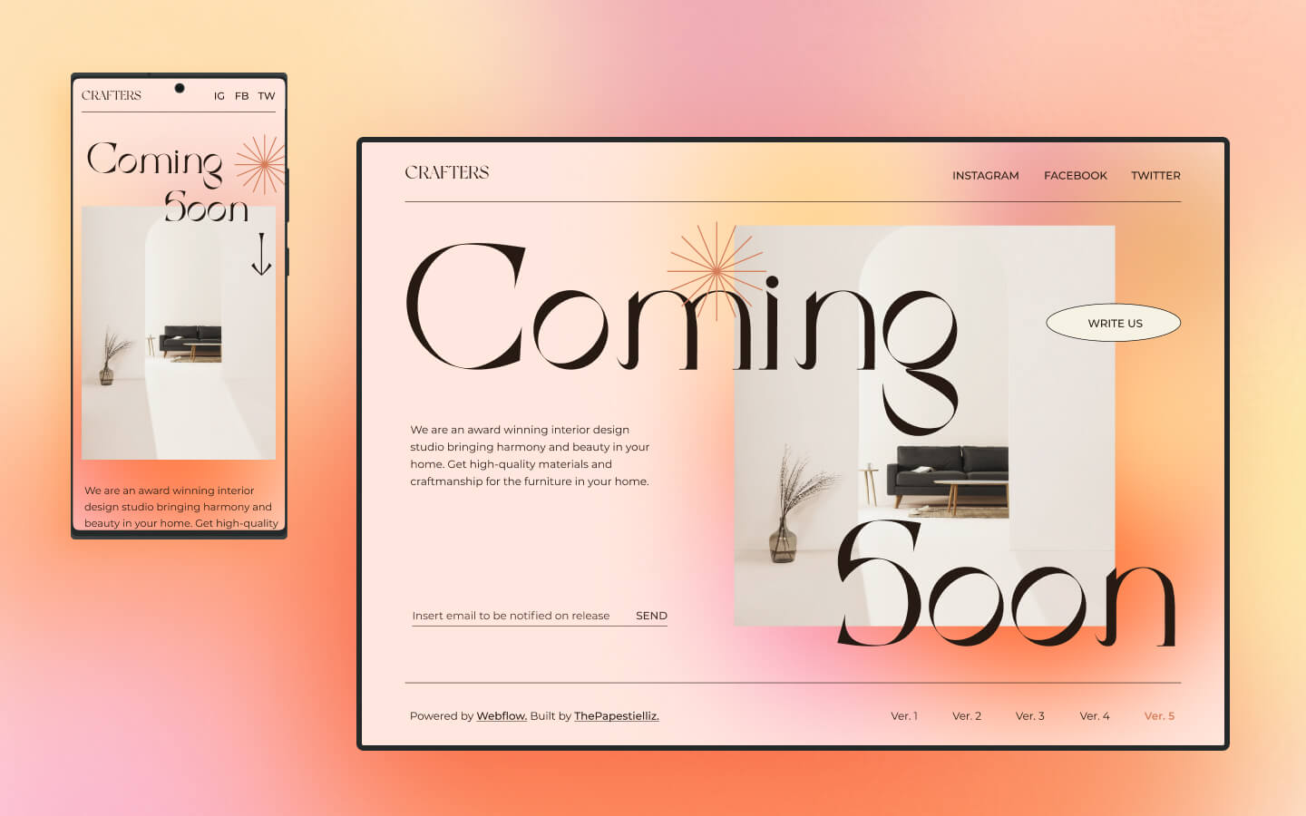 Crafters - Coming Soon HTML5 Responsive Website Template