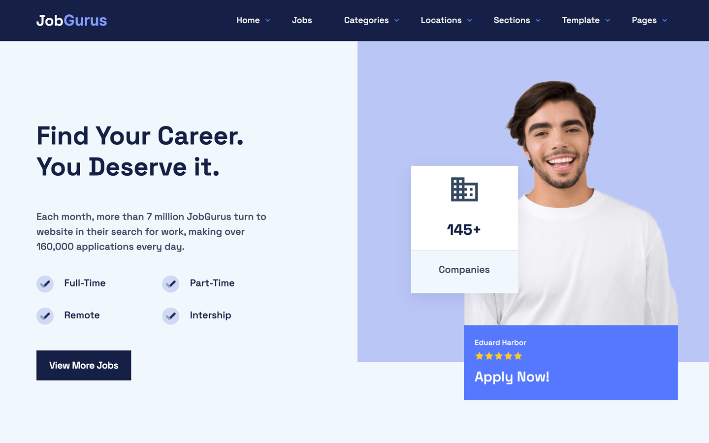 JobGurus - Job Portal HTML5 Responsive Website Template