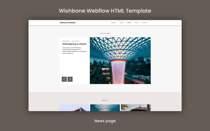 Wishbone - Architecture HTML5 Responsive Website Template