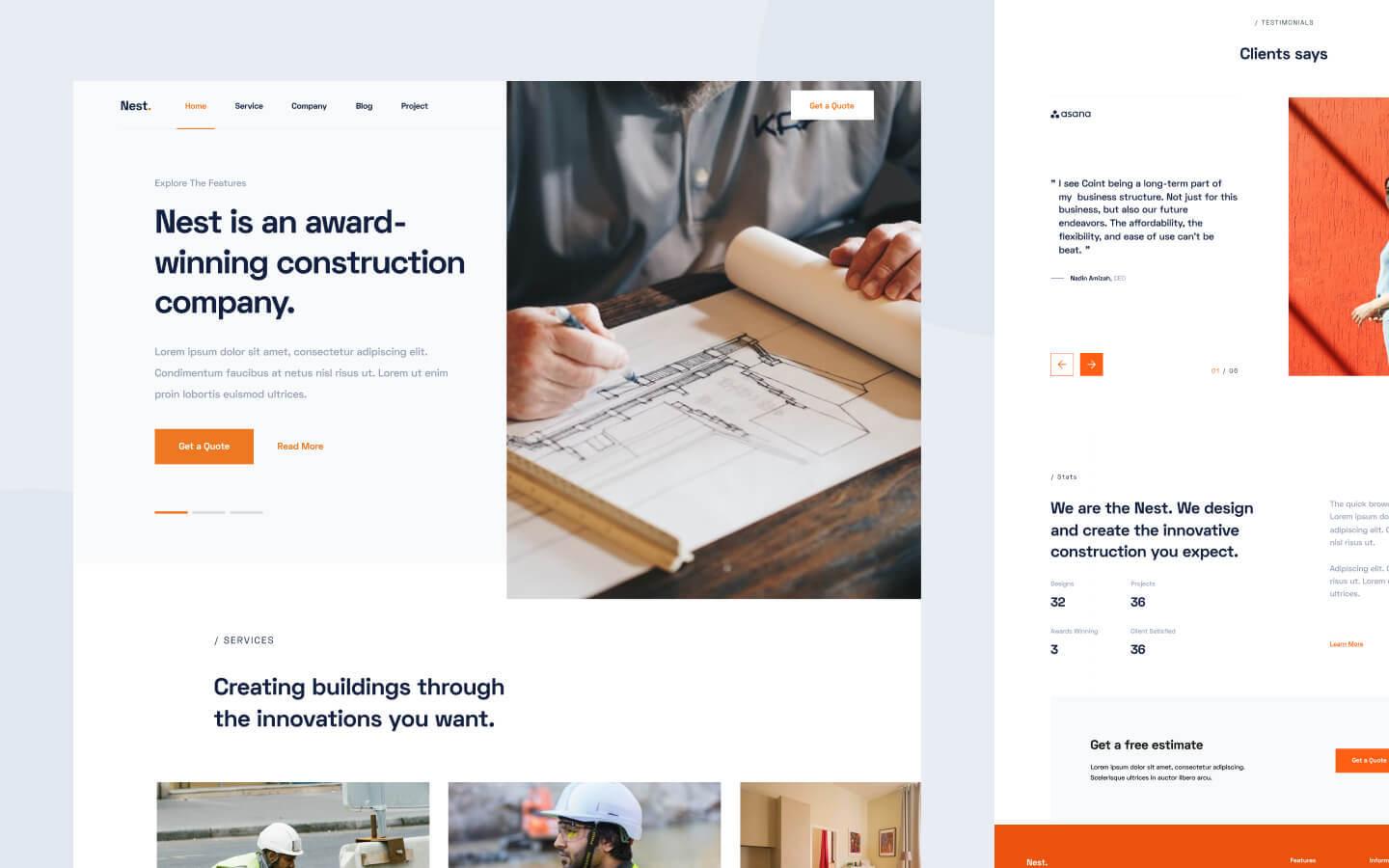 Nest - Construction HTML5 Responsive Website Template