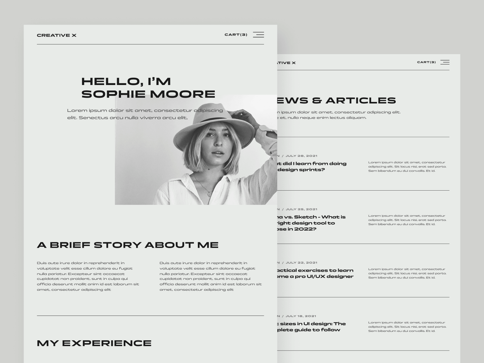 Creative X - Personal HTML5 Responsive Website Template