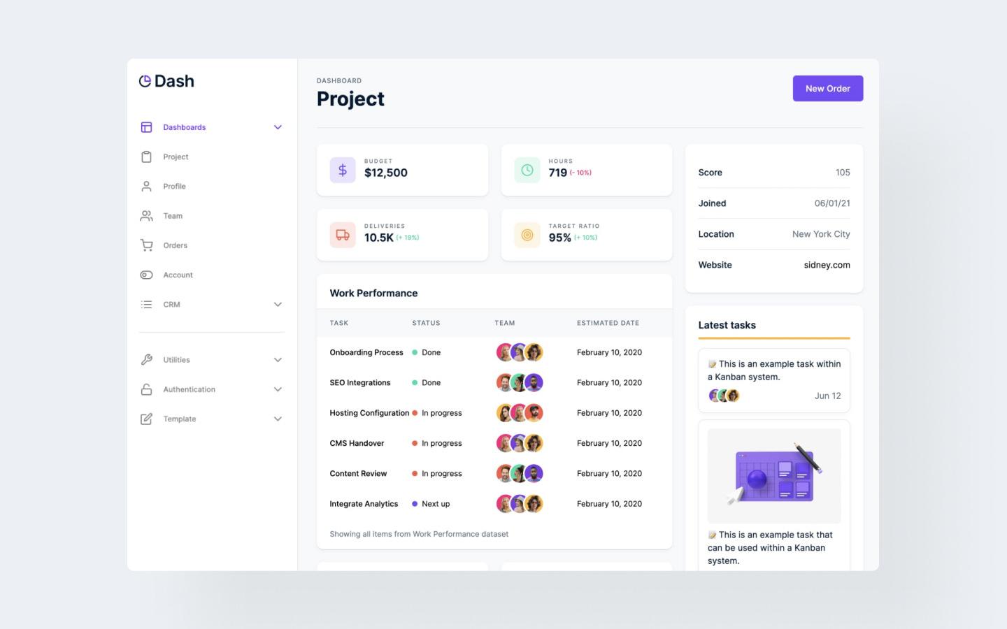 Dash - Dashboard HTML5 Responsive Website Template