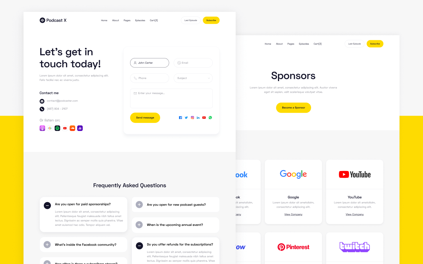 Podcast X - Podcast HTML5 Responsive Website Template