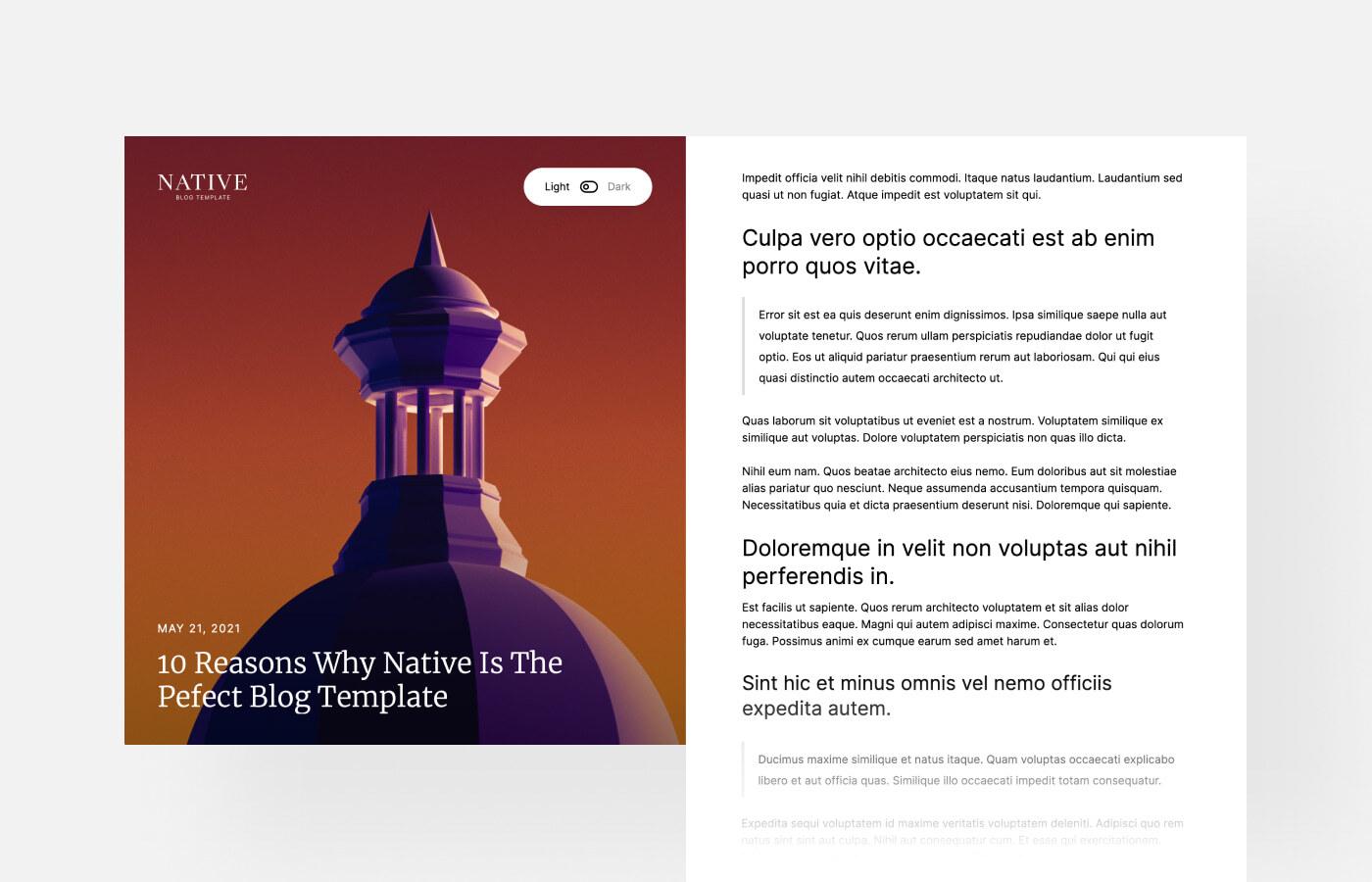 Native - Blog HTML5 Responsive Website Template
