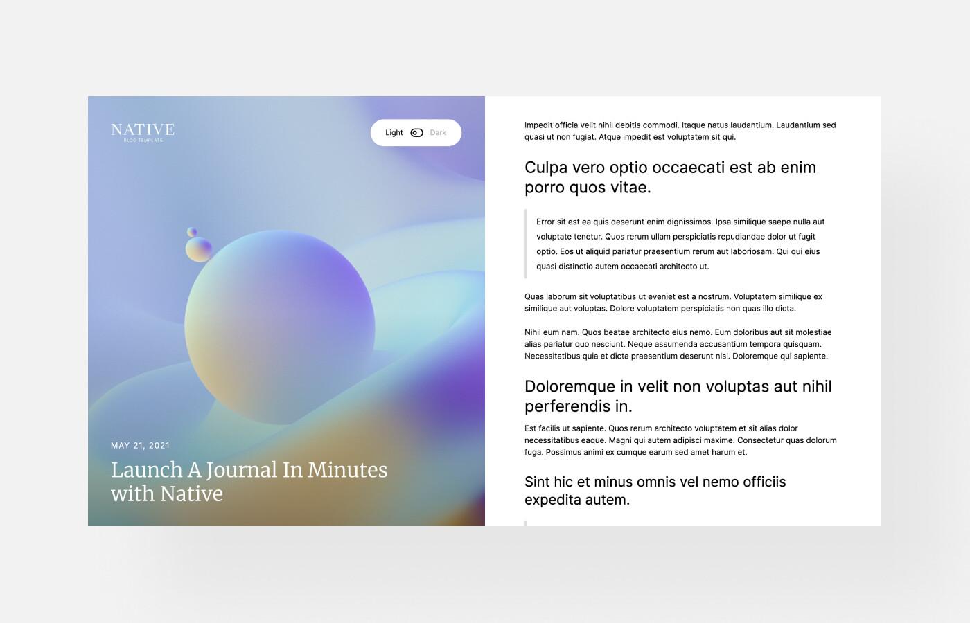 Native - Blog HTML5 Responsive Website Template
