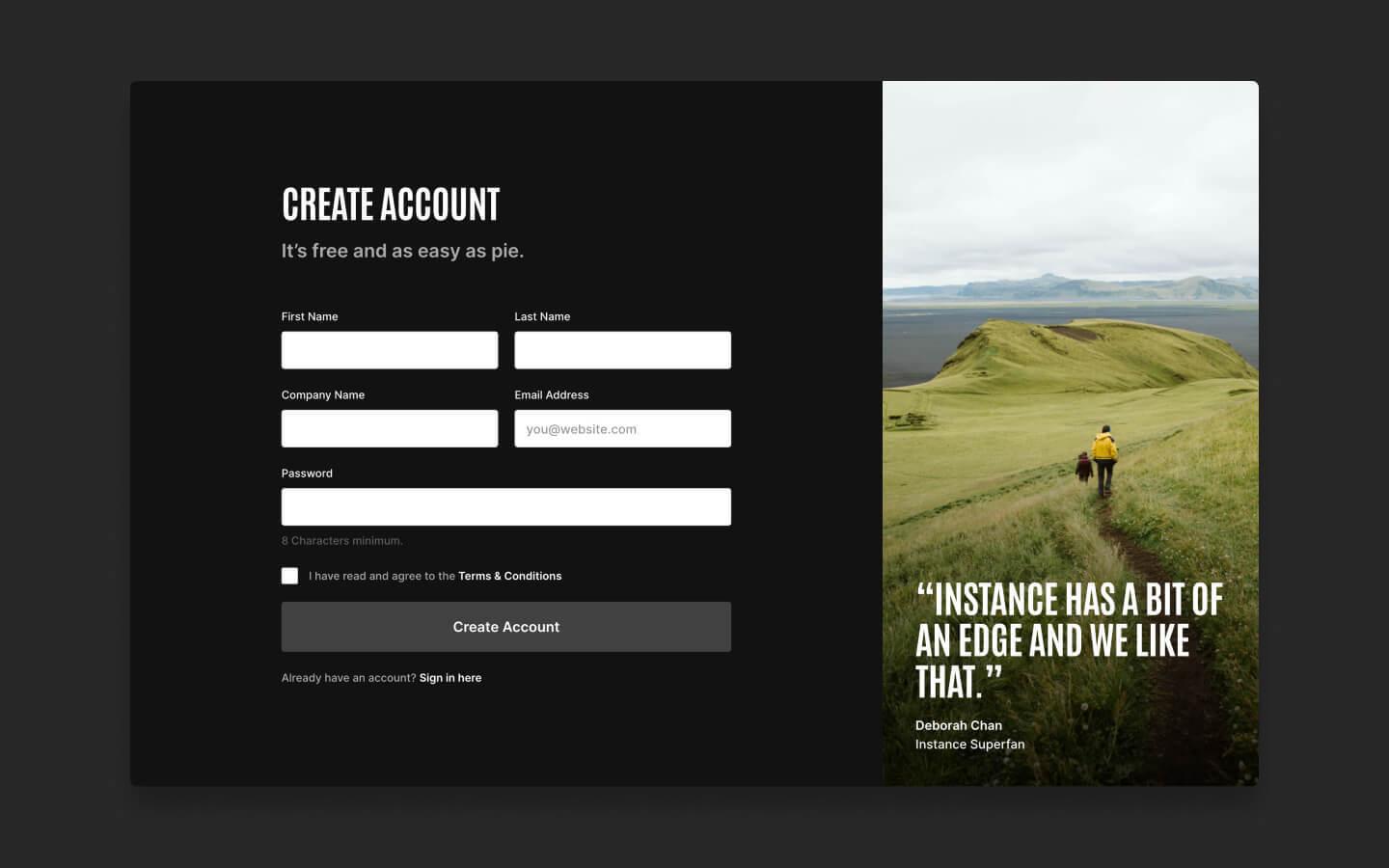 Instance - Creative HTML5 Responsive Website Template