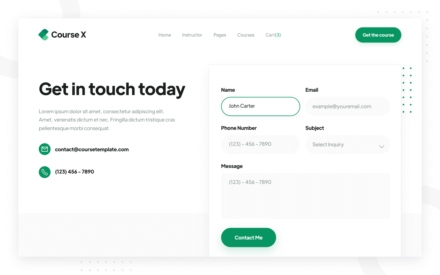 Course X - Learning HTML5 Responsive Website Template