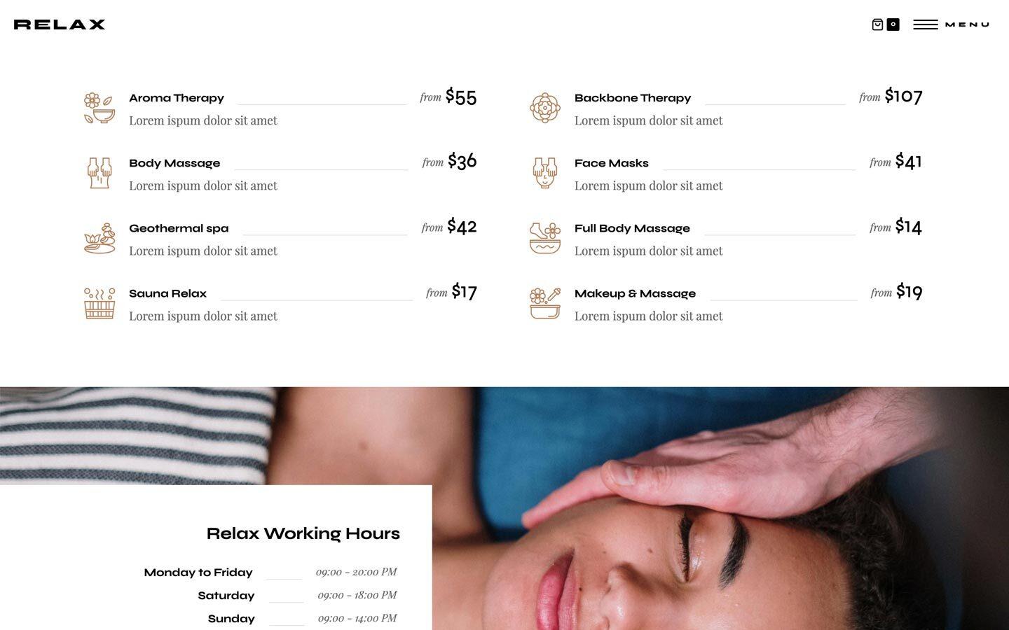 Relax - Spa HTML5 Responsive Website Template