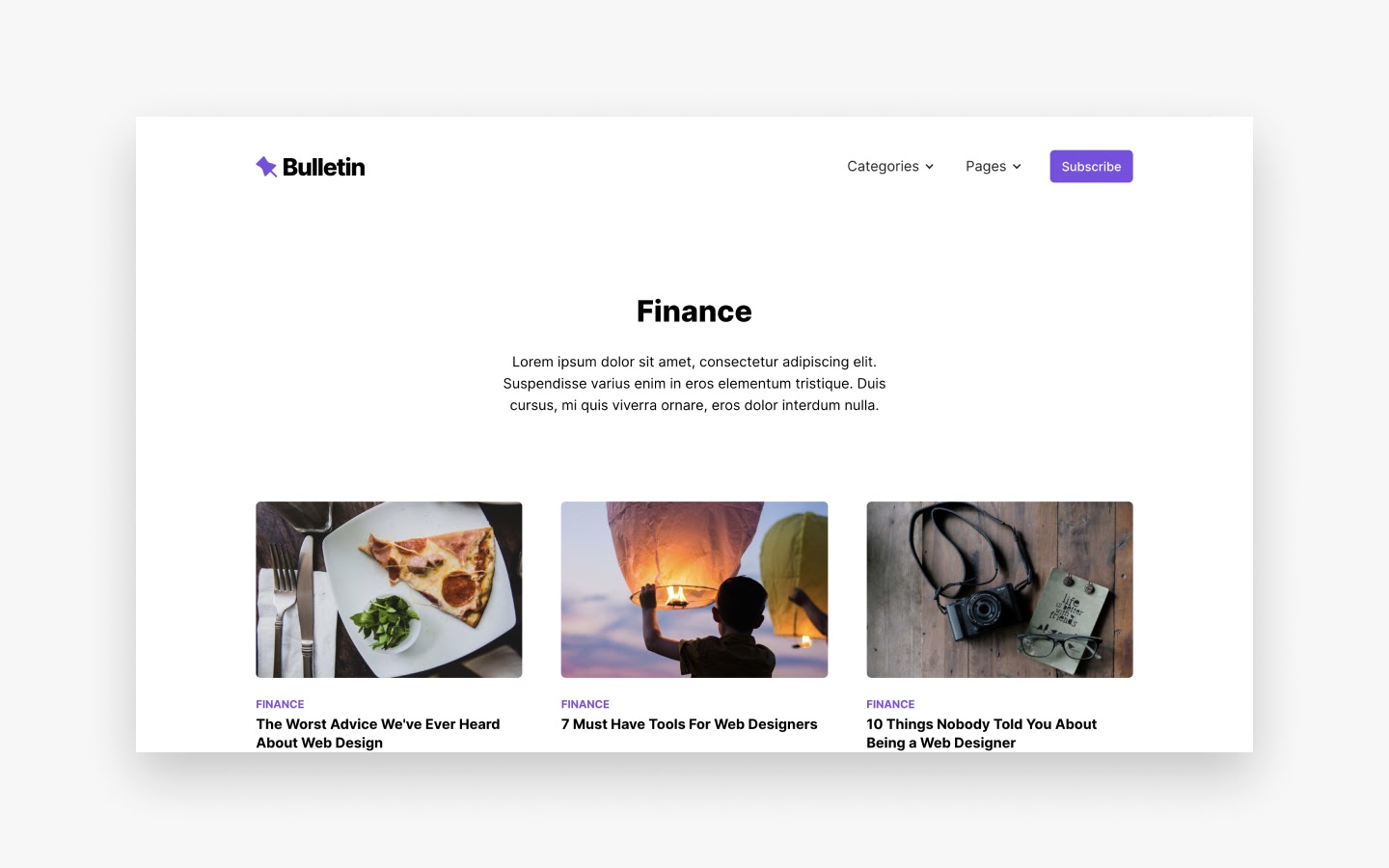Bulletin - Blog HTML5 Responsive Website Template