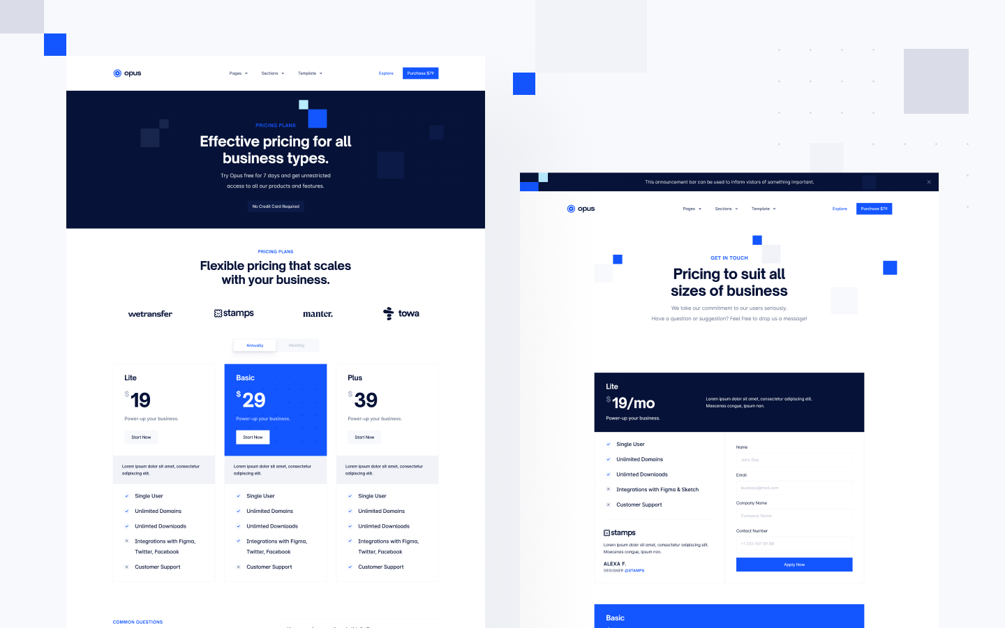 Opus - UI Kit HTML5 Responsive Website Template