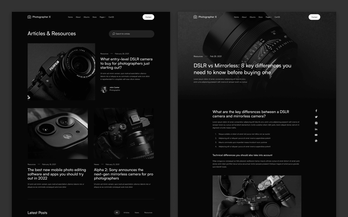 Photographer X - Photography HTML5 Responsive Website Template