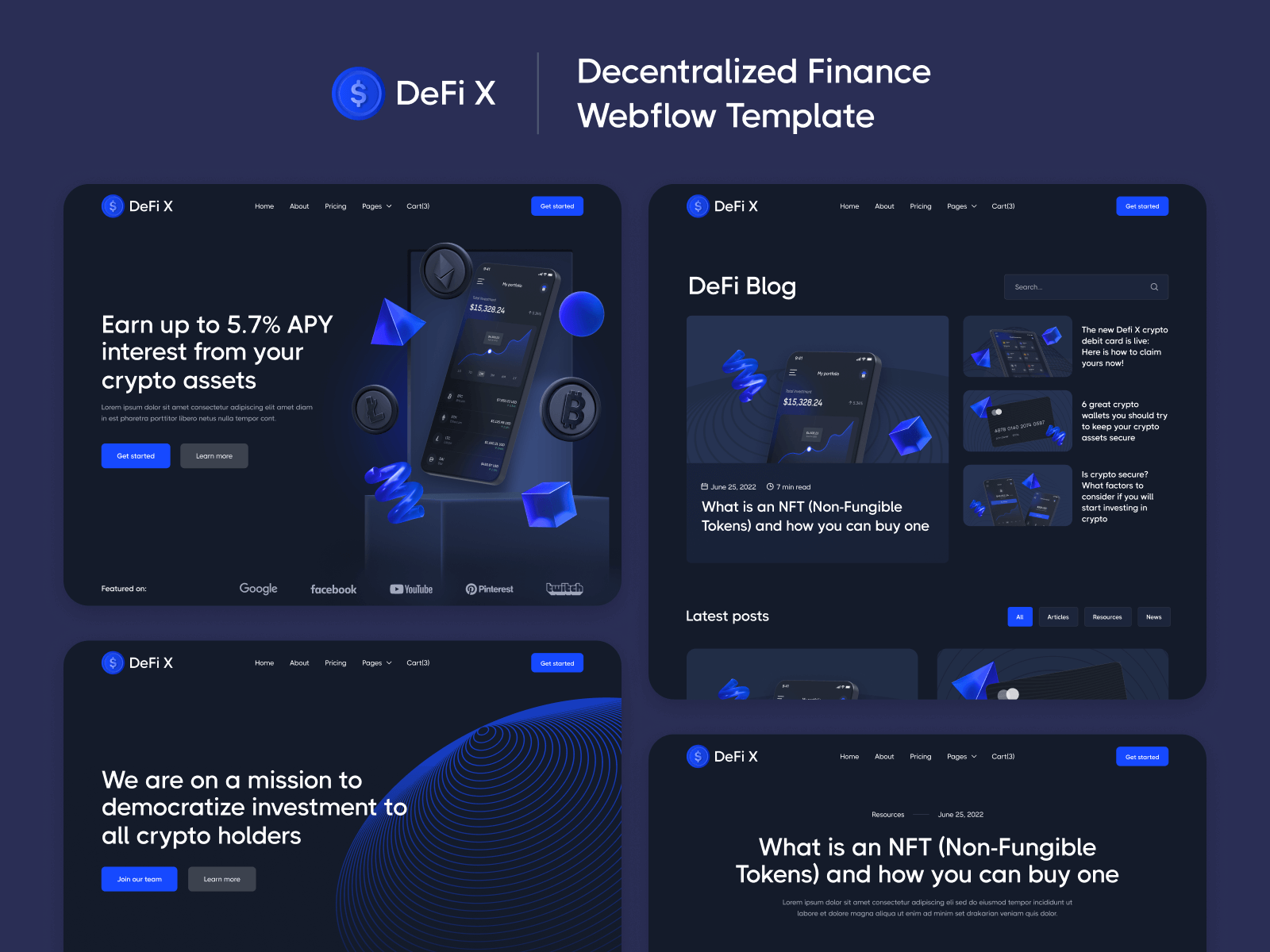 DeFi X - App HTML5 Responsive Website Template