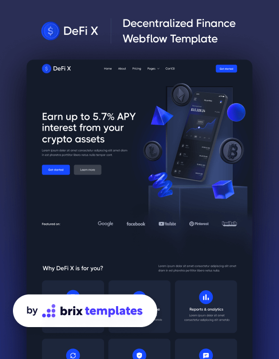 DeFi X - App HTML5 Responsive Website Template