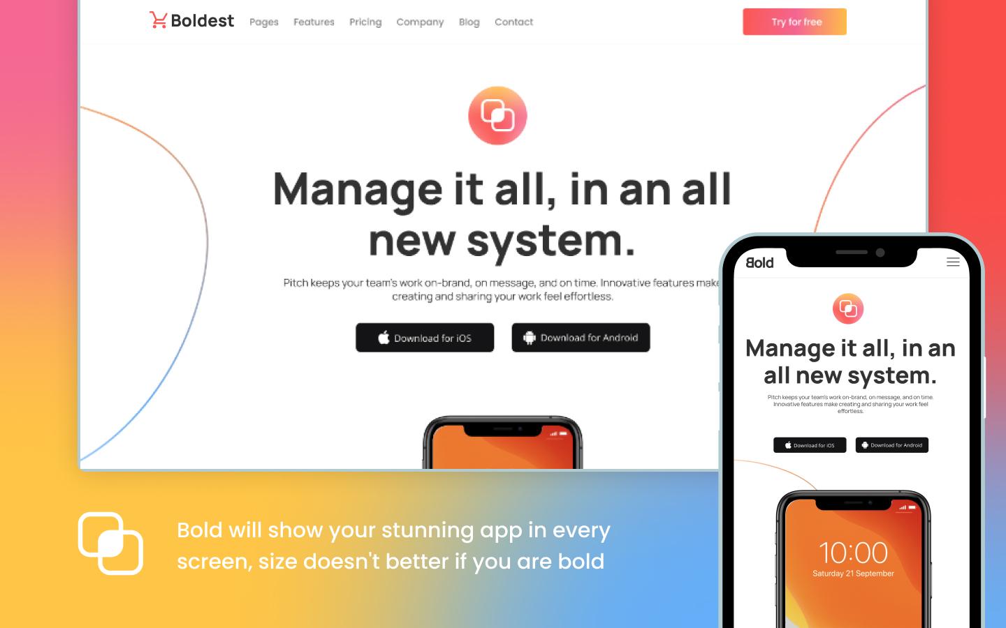 Boldest - App HTML5 Responsive Website Template