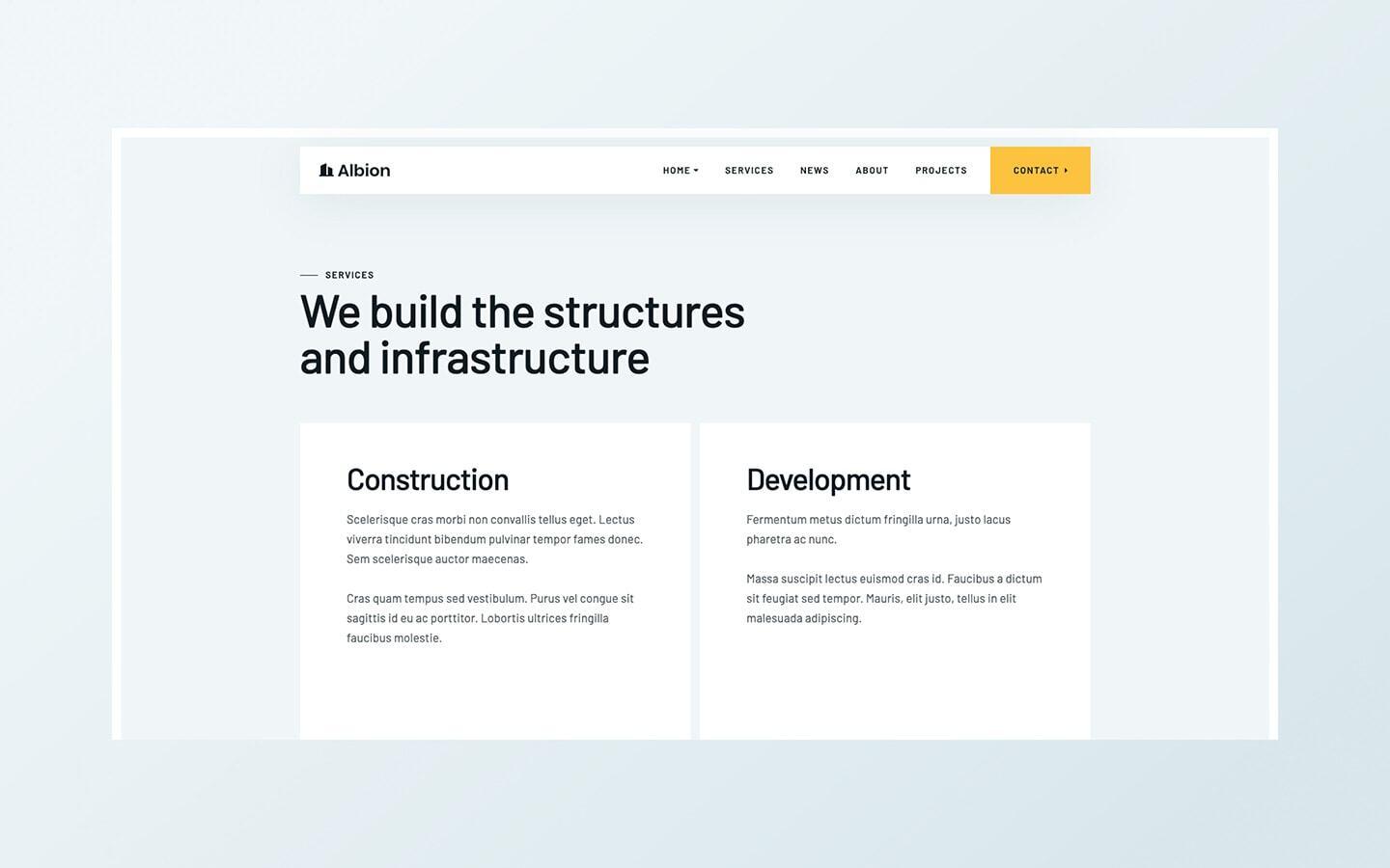 Albion - Construction HTML5 Responsive Website Template