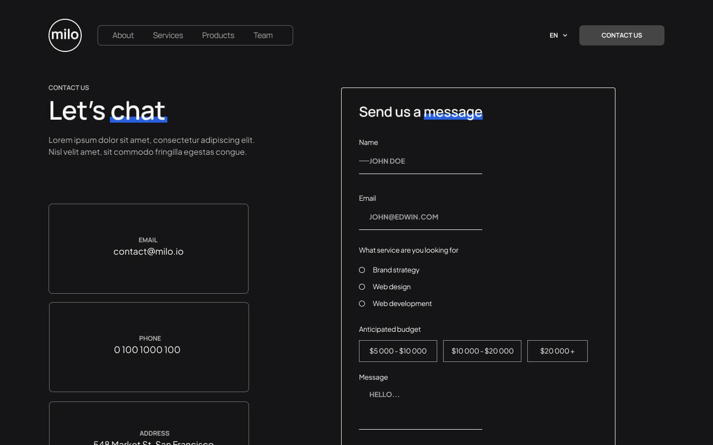 Milo - Agency HTML5 Responsive Website Template