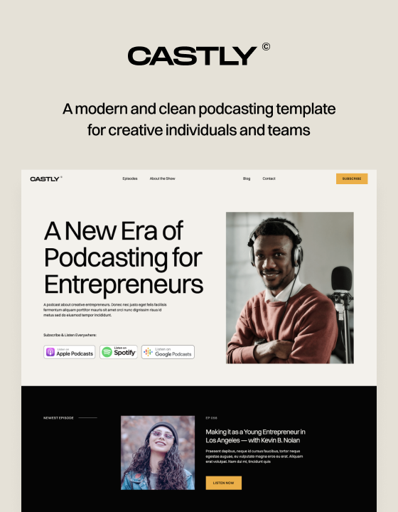 Castly - Podcast HTML5 Responsive Website Template