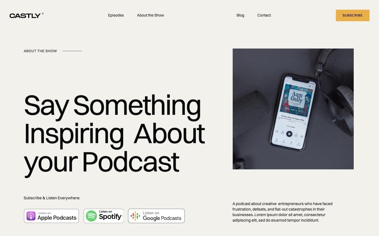 Castly - Podcast HTML5 Responsive Website Template