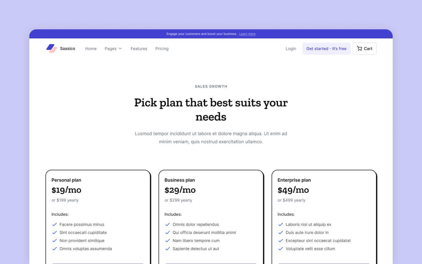 Saasico - SaaS HTML5 Responsive Website Template