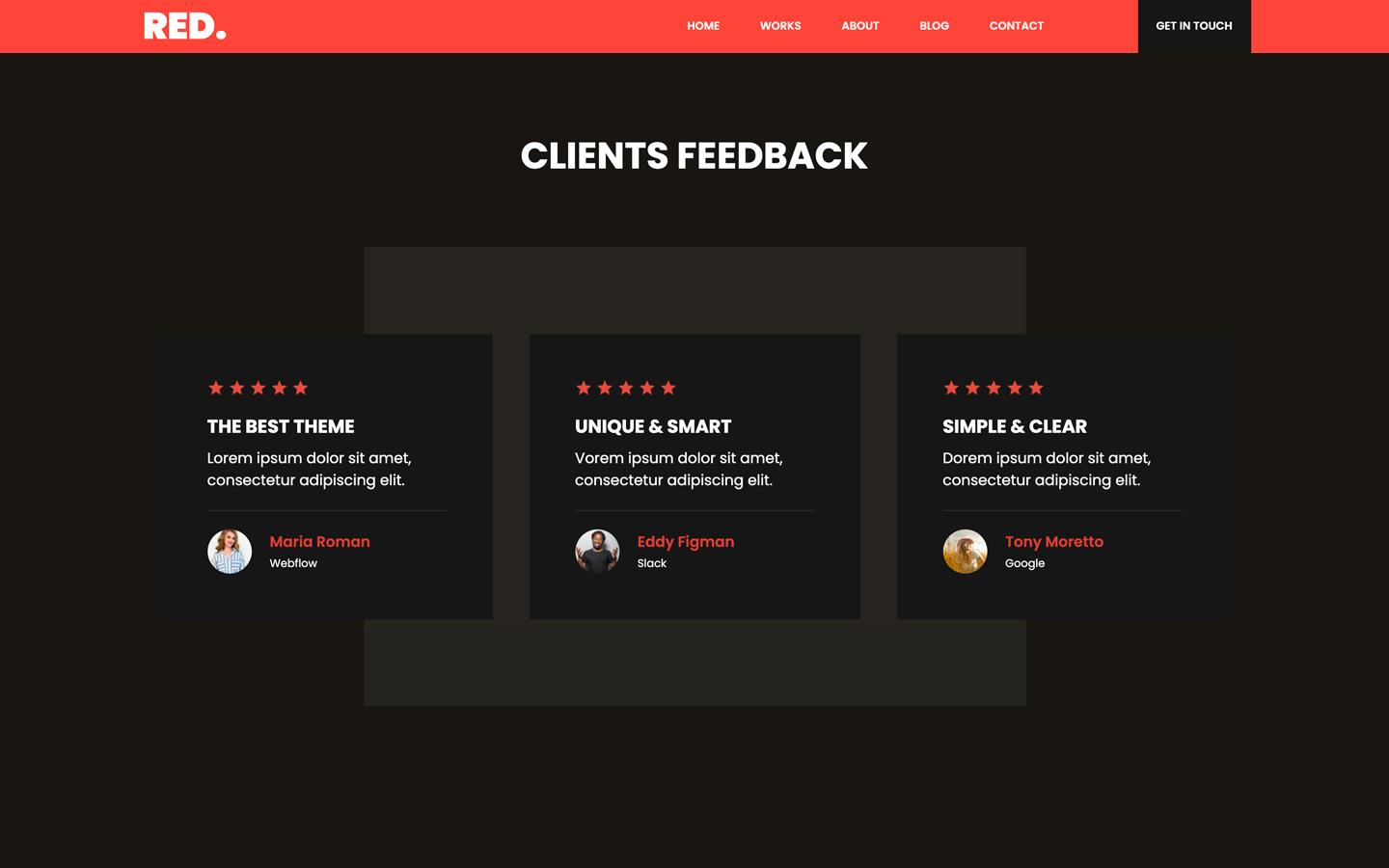 Red - Portfolio HTML5 Responsive Website Template